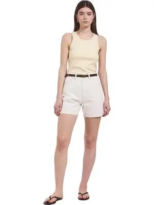 NINETY PERCENT Organic Cotton Denim Shorts - Off White