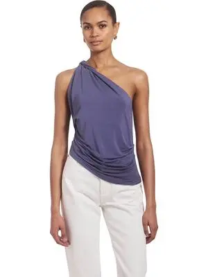 NINETY PERCENT Cava Asymmetric Top - Summer Navy