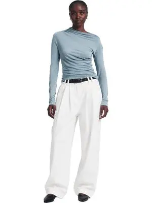 NINETY PERCENT Organic Cotton Denim Trousers - Off White