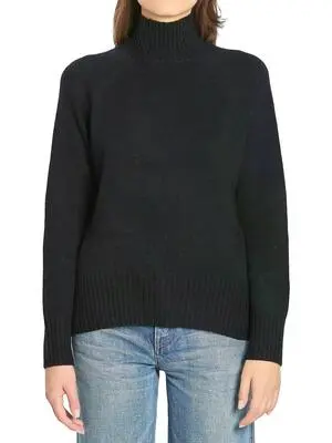 ALLUDE Ribbed Turtleneck Sweater - Black