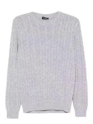 CENERE GB Cable-knit Wool-blend Sweater - Grey