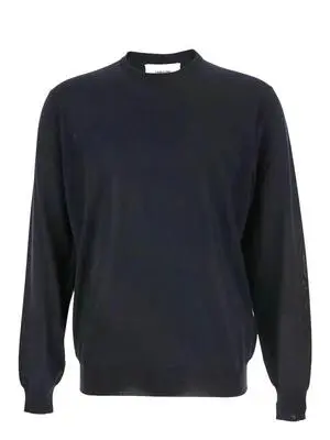 LARDINI Crewneck Ribbed-hem Sweater - Blue