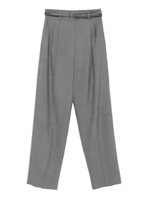 Max Mara Pleated Wool Trousers - Grey