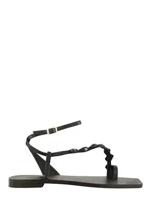 Johanna Ortiz Dazzling Crest Crystal-embellished Flat Sandals - Black