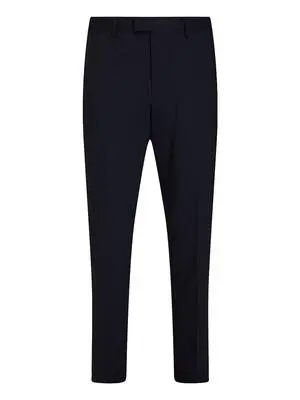Sandro Tapered Wool-blend Trousers - Navy