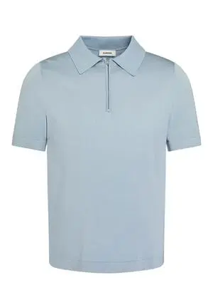 Sandro Knitted Polo Shirt - Light Blue