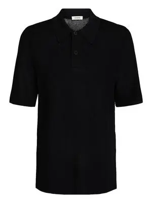 Sandro Openknit Polo Shirt Black