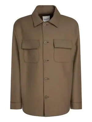 Sandro Twill Overshirt Army Green