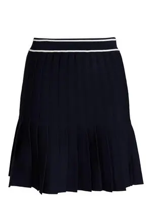 Sandro Pleated Stretch-knit Mini Skirt - Midnight Blue