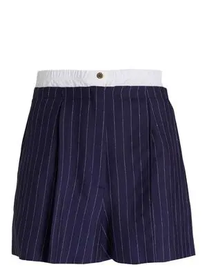 Sandro Pinstriped Twill Shorts - Navy