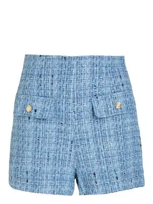 Sandro Metallic Tweed Shorts - Light Blue