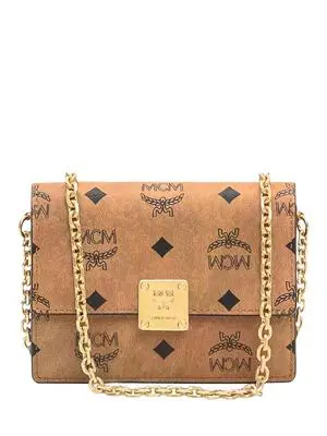 Mcm Visetos Logo-plaque Crossbody Bag - Brown