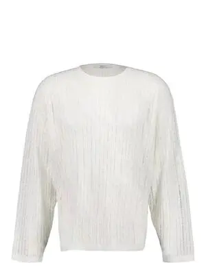 Commas Pointelle Knit Sweater - White