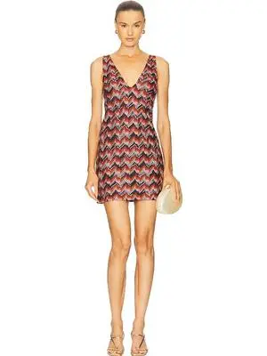 Missoni Sleeveless Knit Short Dress - Red & Black