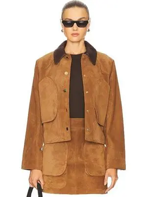 Veronica Beard Walters Cropped Barn Jacket - Whisky