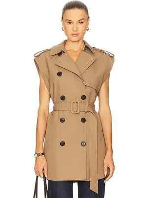 Veronica Beard Willmott Trench Vest - Hazelnut