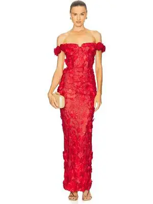 BRONX AND BRONCO Jasmine Maxi Dress - Red