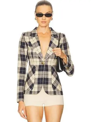 Smythe Patch Pocket Duchess Blazer - Navy Plaid