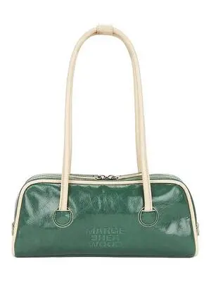 MARGESHERWOOD Soft Boston Bag - Hunter Green & Cream Beige