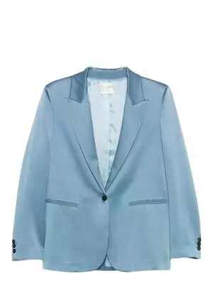 FORTE_FORTE Peak-lapel Single-breasted Blazer - Blue