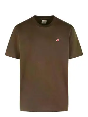 NEW BALANCE Logo-patch Crew-neck T-shirt - Brown