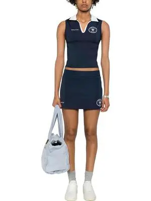 SPORTY & RICH Sleeveless Polo Top - Blue