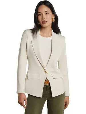 L'Agence Chamberlain Knit Blazer - Ivory/gold