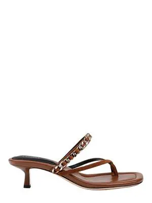 L'Agence Georgette Kitten-heel Sandal - Buckskin Suede