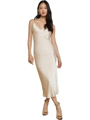 L'Agence Seridie Silk Slip Dress - Champagne