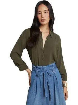 L'Agence Marlene Relaxed Fit Blouse - Army