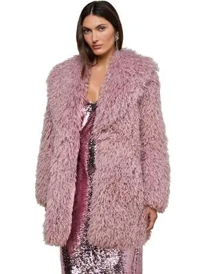 L'Agence Toira Faux Fur Coat - Light Mauve