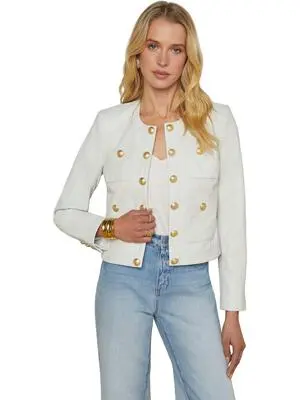 L'Agence Jayde Leather Jacket - White