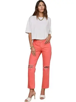 L'Agence Nevia Straight-leg Jean - Coral Destruct