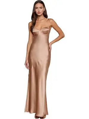L'Agence Sayla Silk Gown - Pecan