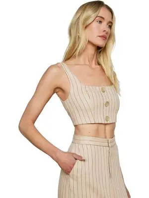 L'AGENCE Maylin Pinstriped Bralette Top