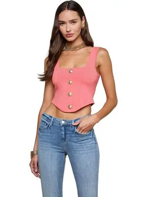 L'Agence Saga Top - Coral Rose/gold
