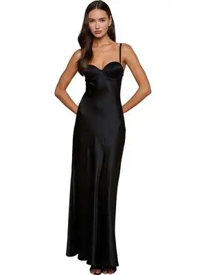 L'Agence Sayla Silk Gown - Black
