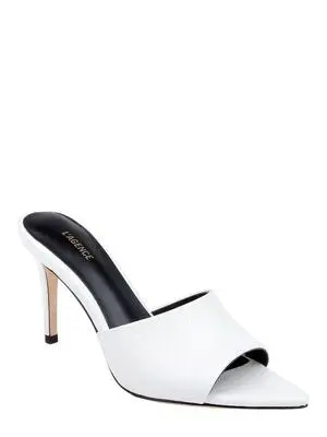 L'Agence Lolita Leather Open-toe Mule - Ivory Lizard Leather