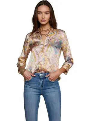 L'Agence Dani Paisley Silk Blouse Multi Western Paisley