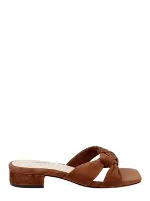 L'Agence Lea Suede Knot Sandal - Buckskin Suede