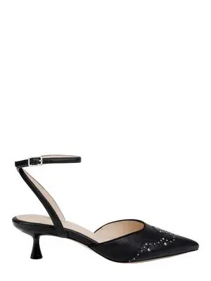 L'Agence Liana Leather Kitten-heel Mule - Black Leather