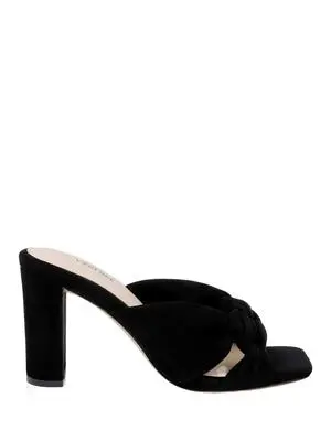 L'Agence Leonie Suede Sandals - Black Suede