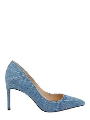 L'Agence Maelle Denim Pumps - Light Blue Denim