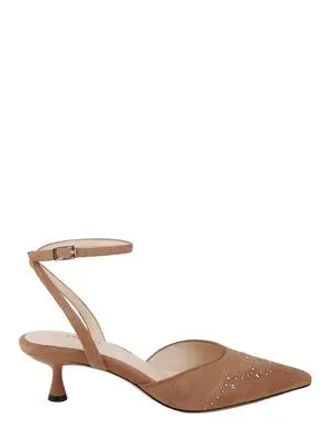 L'Agence Liana Suede Kitten-heel Mule - Sand Suede