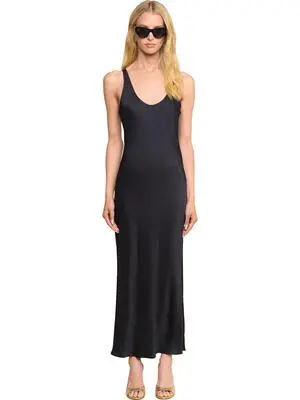 L'Agence Akiya Satin Maxi Dress - Black