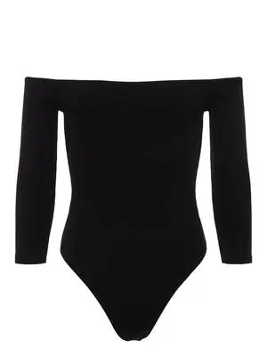 L'Agence Evelyn Off-the-shoulder Bodysuit - Black