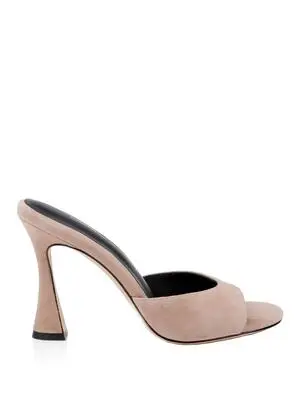 L'Agence Avery Suede Open-toe Mule - Cappuccino Suede