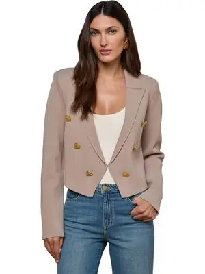 L'AGENCE Elio Cropped Knit Blazer