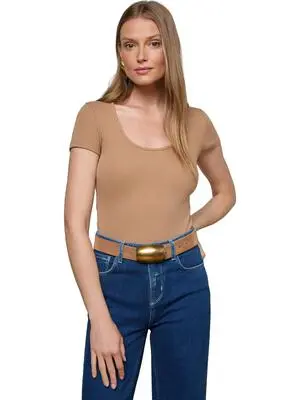 L'Agence Brynlee Scoopneck T-shirt - Cinnamon Swirl