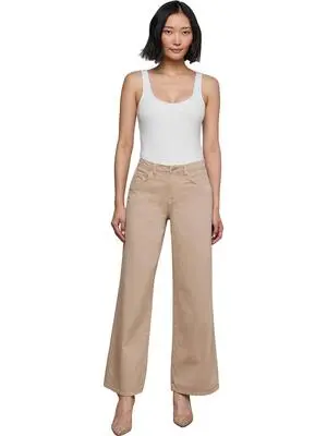 L'Agence Alicent Wide-leg Jean - Pale Khaki